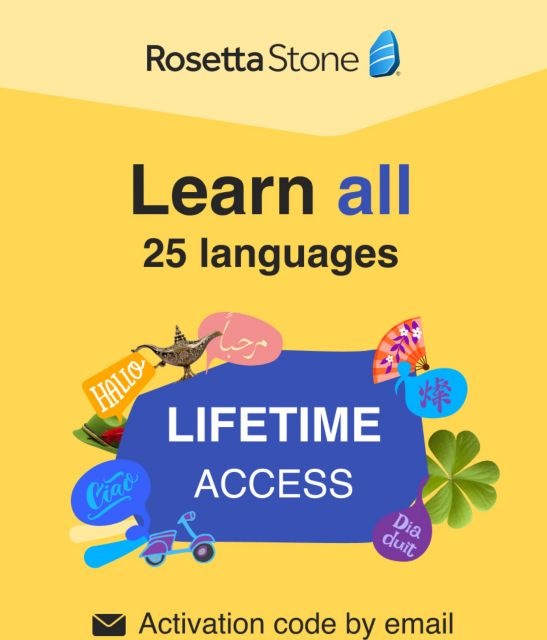 Rosetta Stone Lifetime Subscription UNLIMITED. Learn 24+ Languages. ESD ...